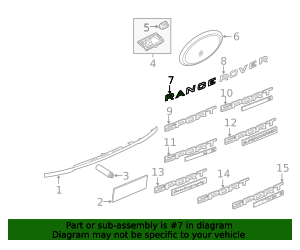 Genuine OEM Hatch Emblem Part# LR088860 Fits 2014-2022 Land Rover Range ...