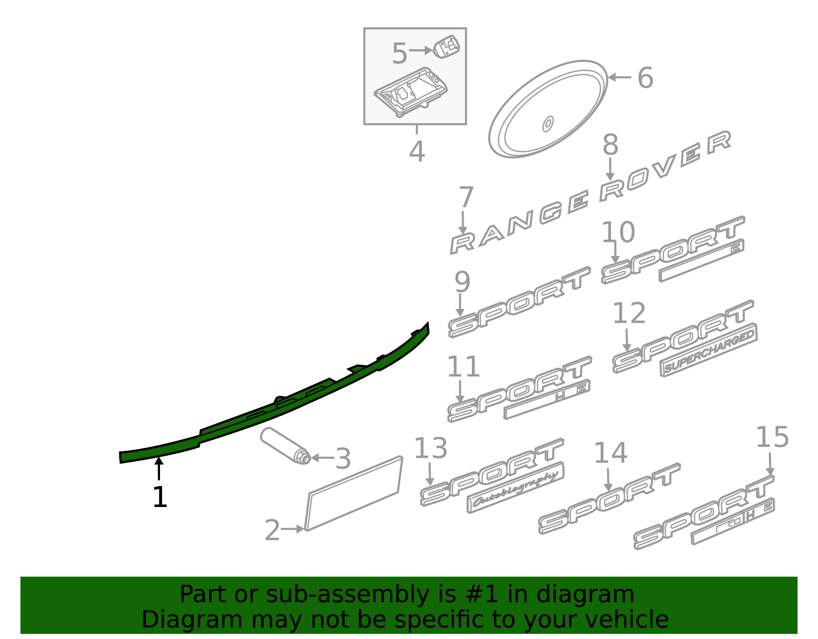 Genuine OEM Tailgate Trim - Carbon Fiber Part# LR098814 Fits 2018-2022 ...