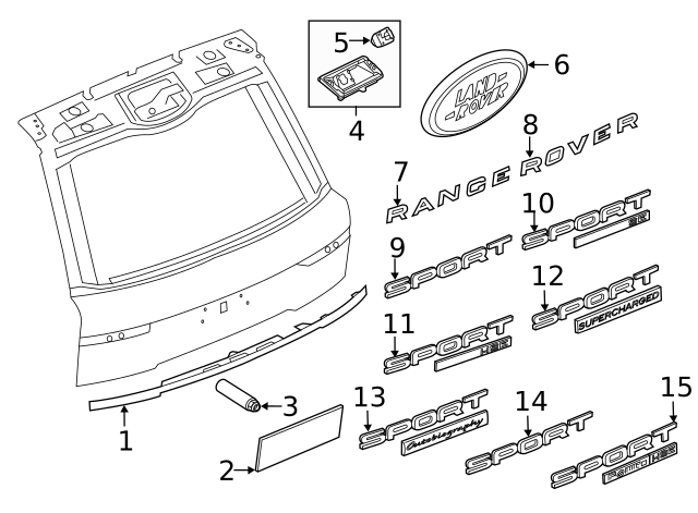 LR084211 - Nameplate - 2016 2017 Land Rover Range Rover Sport | Land ...