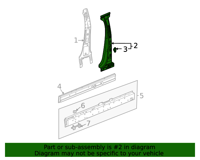 84572666 - Passenger Side Center Pillar Outer Panel Reinforcement 2020 ...