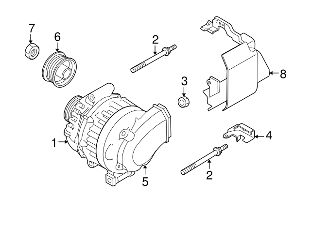 2006-2015 Mazda Alternator Mount Stud 9YA9-41-006 | TascaParts.com