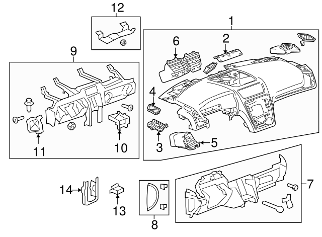 22823169 GM Instrument Panel Carrier Support Bracket | GM Parts Store