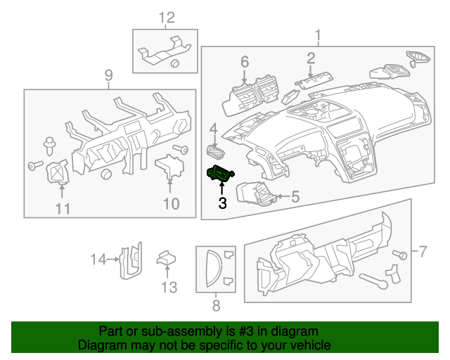 22754012 - Driver Side Window Defogger Outlet Duct 2013-2017 GMC ...