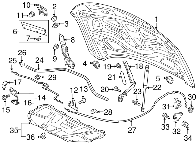 Genuine Audi 4G8-823-029-B | Hood | FREE Shipping on Most Orders $499 ...