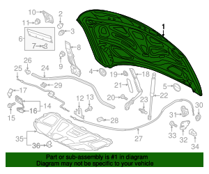 Genuine Audi 4G8-823-029-B | Hood | FREE Shipping on Most Orders $499 ...