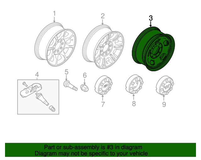 BC3Z-1015-A - Wheel, Spare 2011-2016 Ford | Ford OEM Parts Direct