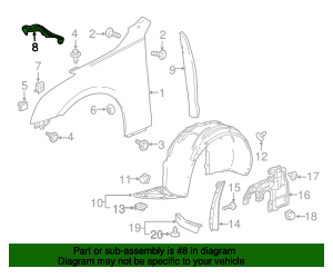 2016-2019 Cadillac ATS Fender Mtg Bkt 22944764 | GMPartsDirect.com