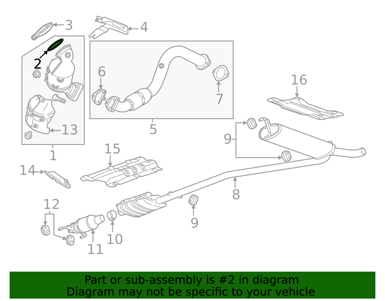 2012-2020 Chevrolet Exhaust Gasket 95020206 GM | GMPartsDirect.com