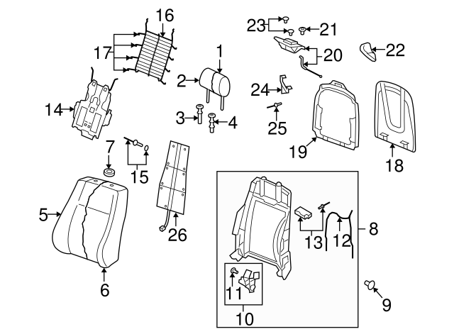 8T0-881-905-D - Headrest Cushion 2009-2015 Audi | AutoNationParts.com