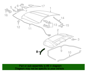 2011-2021 Jeep Grand Cherokee Hood Seal - Driver's Side (LH) 68084597AB ...