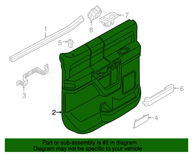 Genuine OEM Ford - Door Trim Panel KL3Z-1627407-AA | OEM Ford Parts ...