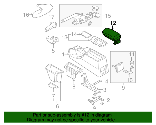 2007-2010 BMW X3 Cover, armrest leather front 51-16-3-435-513 ...