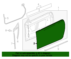2011-2015 Cadillac CTS Door Shell 20976731 | GMPartsDirect.com