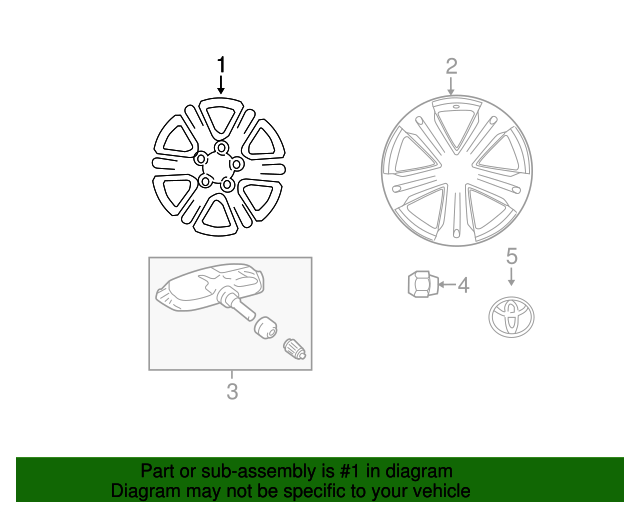 2011-2013 Toyota Highlander Wheel Disc 17 42611-0E190 | Toyota Parts Center