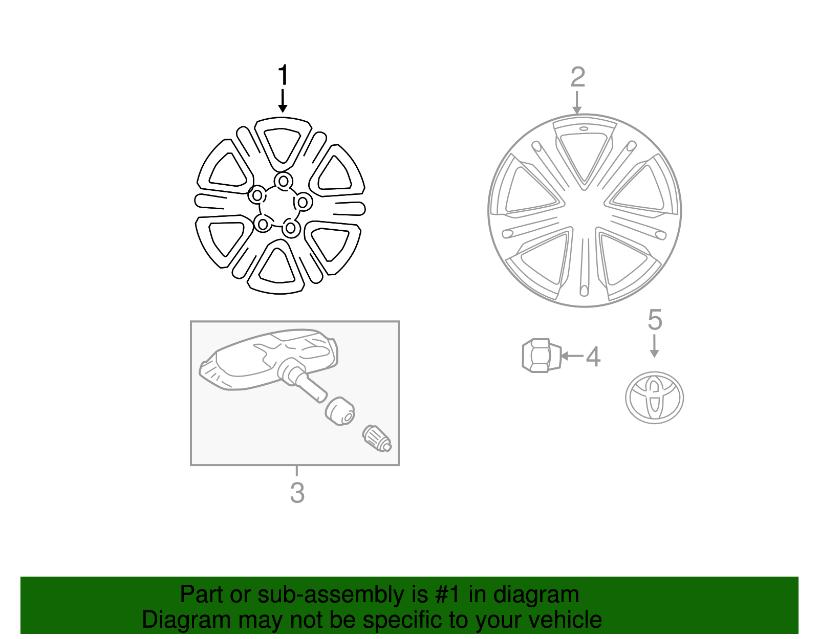 42611-0E140 - 2008-2010 Toyota Highlander - Wheel Disc 17 | Sparks Parts