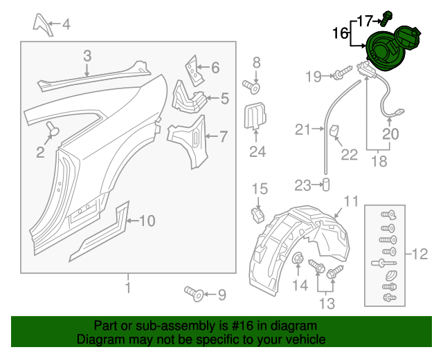 2016-2020 Audi Fuel Door 8S0-809-857-E-3Q7 | OEM Parts Online