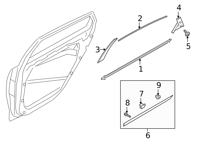 87722-J6000 - Body Side Molding - 2019-2020 Kia K900 | Kia Auto Parts