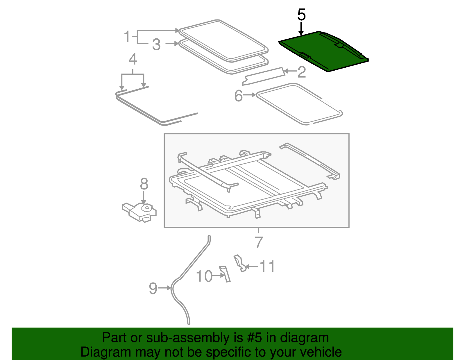 Genuine Toyota Sunroof Cover part# 63306-0E050-B0 for 2010-2013 Toyota ...