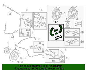 Genuine OEM Park Brake Shoes Part# LR031947 Fits 2005-2016 Land Rover ...