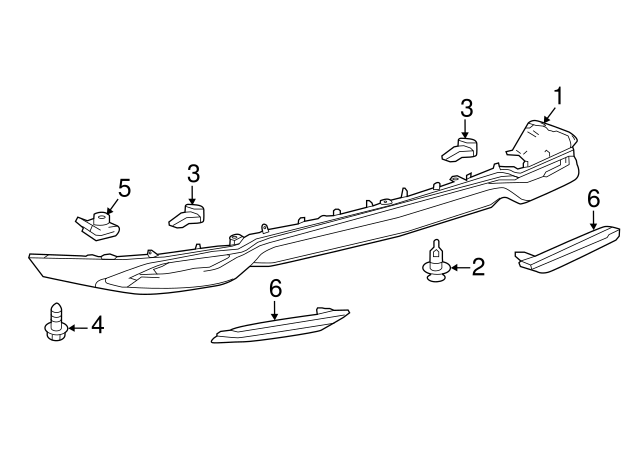52108-0E060 - Ext Sub-Assembly - Rear Bumper Center 2016-2019 Lexus ...