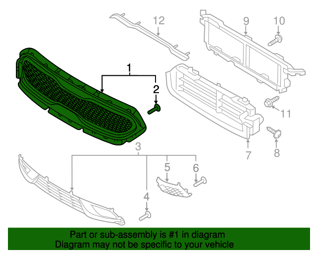 86350-G5000 - Upper Grille 2017-2019 Kia Niro | Kia.Parts Store