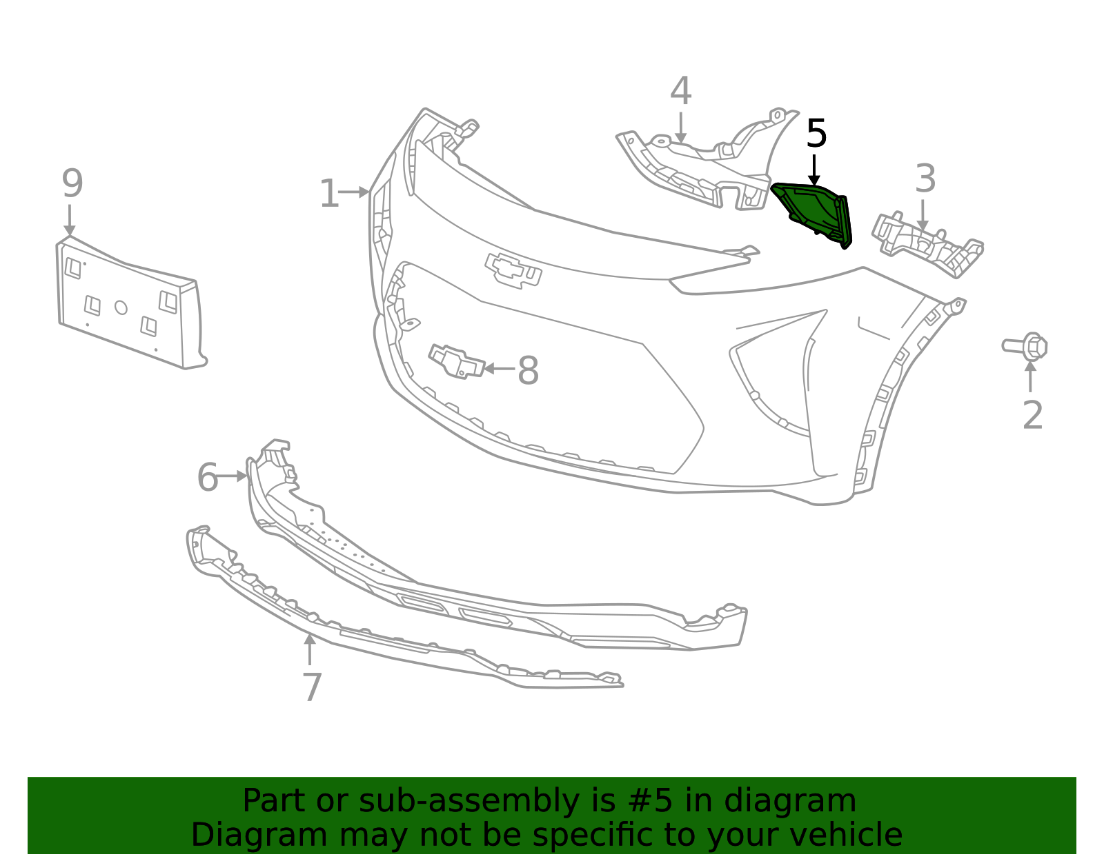 2022-2023 Chevrolet Bolt EUV Front Passenger Side Fog Lamp Opening ...