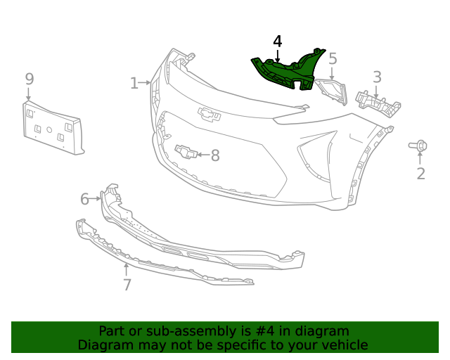 42739815 - Front Driver Side Bumper Fascia Outer Air Duct 2022-2023 ...