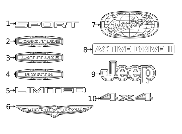 68418948AA - Hood Nameplate | Mopar Parts Canada