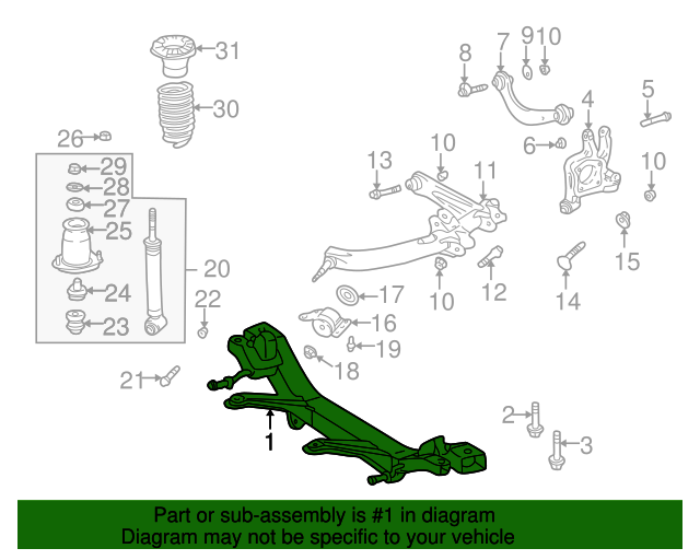 2000-2005 Toyota Celica Suspension Cross-Member 51206-20130 | Toyota Parts