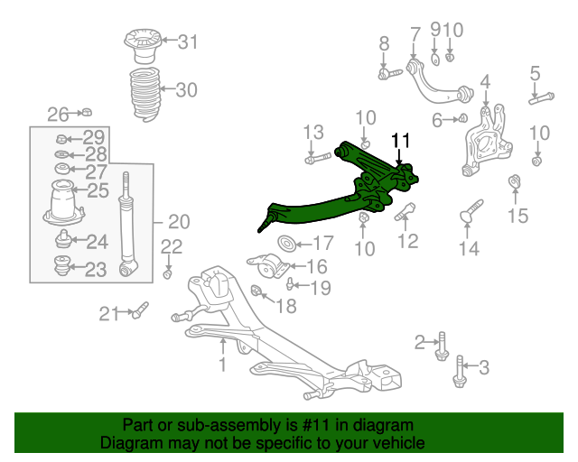 48720-20111 - Suspension Control Arm 2000-2005 Toyota Celica ...