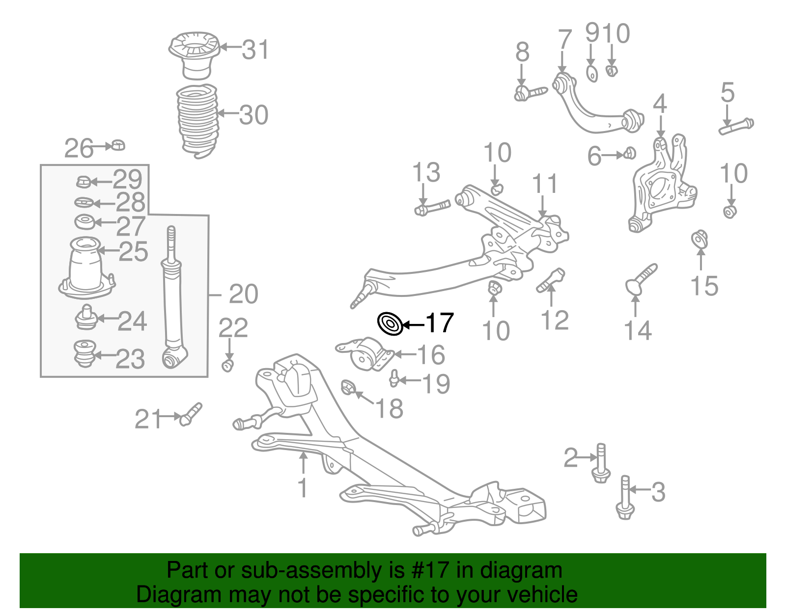 2000-2006 Toyota Suspension Crossmember Stop (Rear) 48752-32011 ...