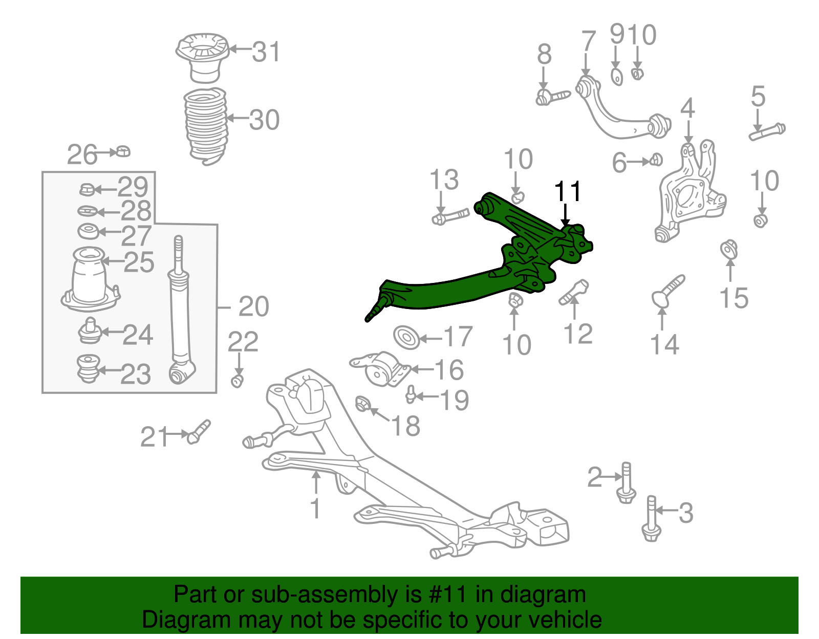 Genuine Toyota Lower Control Arm part# 48720-20111 for 2000-2005 Toyota ...