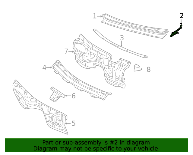 2014-2015 Jeep Grand Cherokee Cowl Side Panel 68102561AE | TascaParts.com