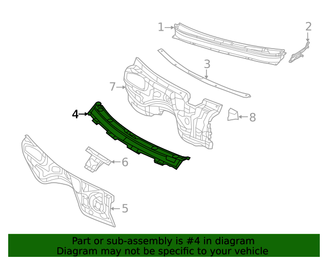 2012-2024 Mopar Cowl Grille 68021005AC | Mopar Parts Canada