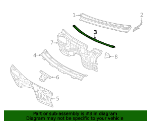 2011-2022 Mopar Cowl Cover Gasket 05058934AE | Canada Mopar Parts