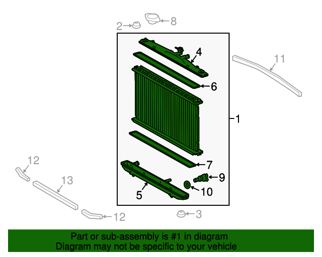 16400-0P510 - Radiator Assembly For 2016-2022 Lexus | Lexus OE Parts