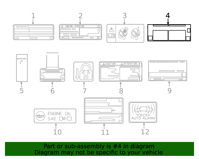 42661-02T70 - Tire Information Label 2021-2022 Toyota Corolla | Longo ...