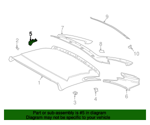 230-790-02-14 - Headliner Bracket 2003-2012 Mercedes-Benz | Mercedes ...