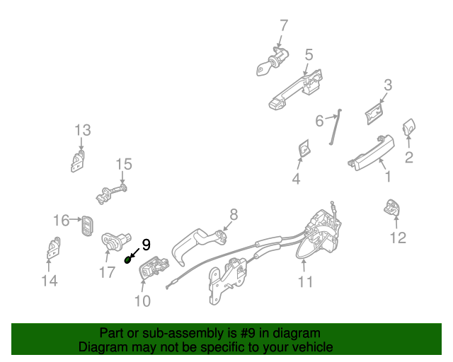2008-2014 Nissan Armada Handle, Inside Cap 80676-ZQ00B | TascaParts.com