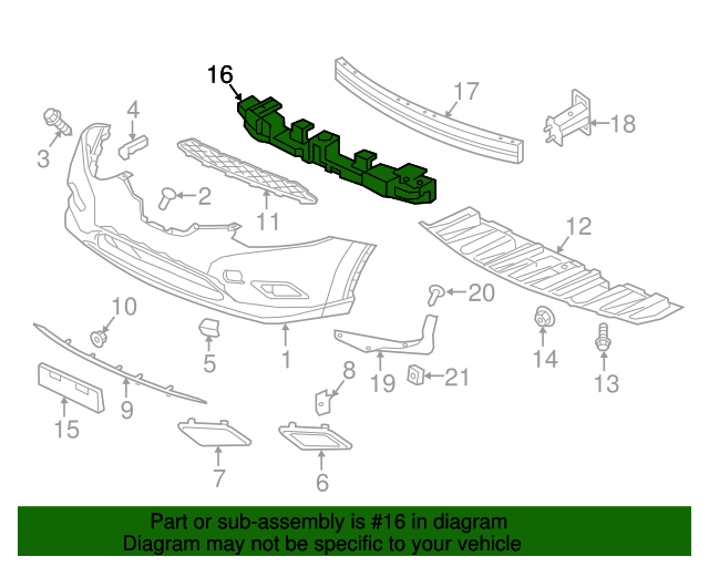 62090-5HA0A - Absorber 2015-2016 Nissan Rogue | Nissan Parts ...