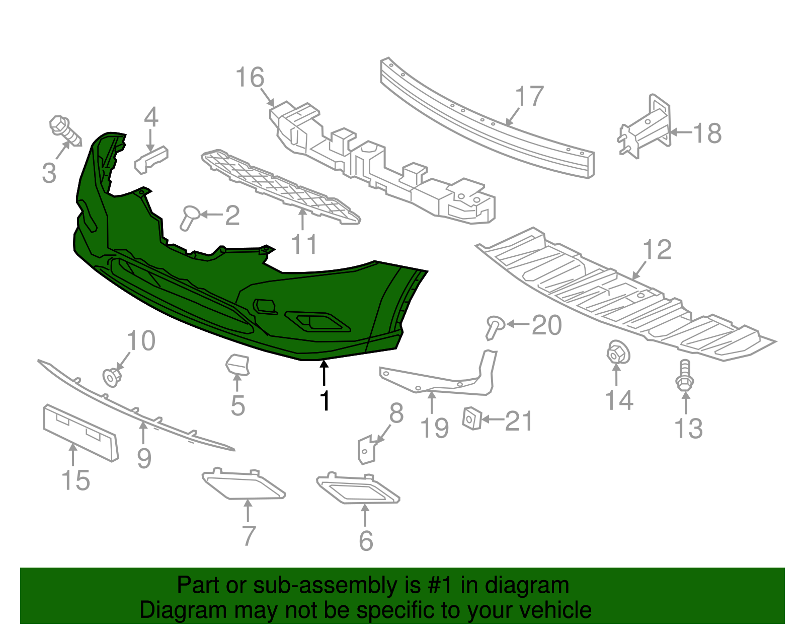 2014-2016 Nissan Rogue Bumper Cover 62022-4BA0H | My Nissan Part
