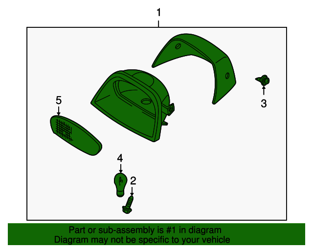 2002-2004 Kia Spectra High Mount Lamp 0K2NA-5158075 | TascaParts.com