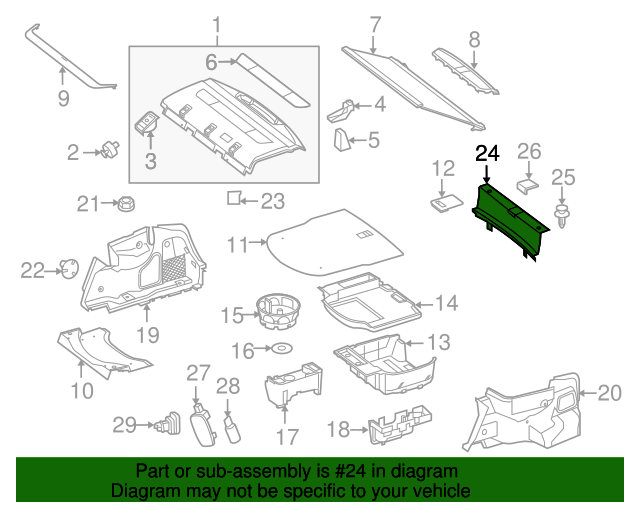 212-690-31-00-9051 - Rear Trim Panel 2010-2016 Mercedes-Benz | Mercedes ...