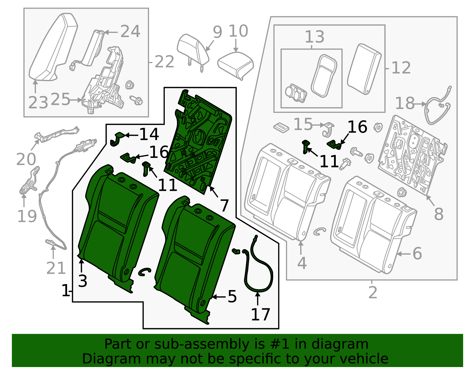 2024-2025 Nissan Rogue Seat Back Assembly 88600-4MT0A | Nissan Parts ...