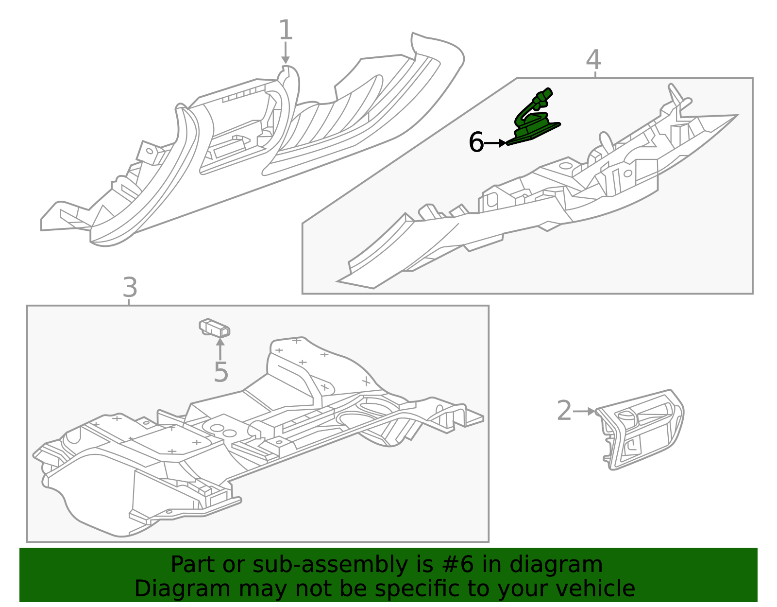 2020-2025 GM Front Side Door Inside Handle Illumination Lamp 13532398 ...