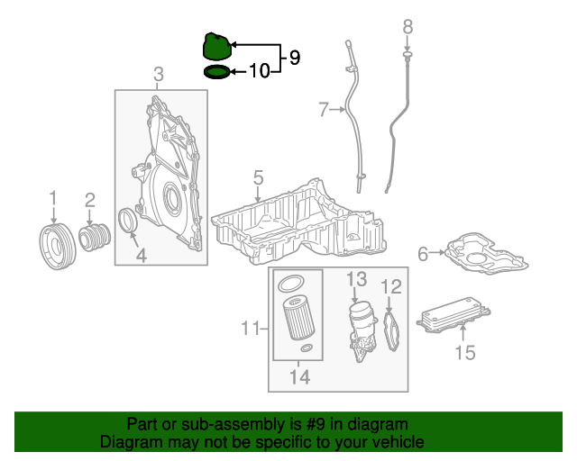 642-010-00-69 - Engine Oil Filler Cap 2013-2014 Mercedes-Benz ML 350 ...
