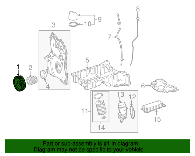 6420302403 - Engine Crankshaft Pulley 2012-2017 Mercedes-Benz ...