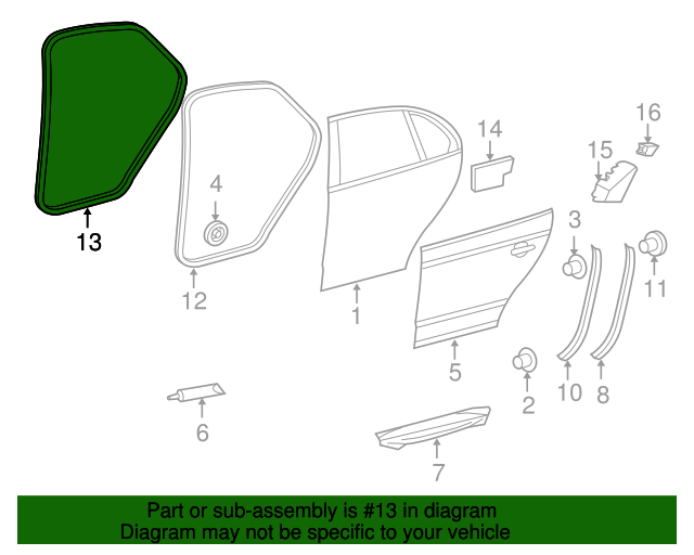2005-2014 Volkswagen Jetta Weather-Strip On Body 1K5-867-913-C-9B9 ...