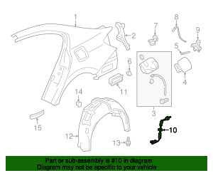 74380-T3V-A01 - Fuel Filler Door Release Cable 2014 Honda Accord ...