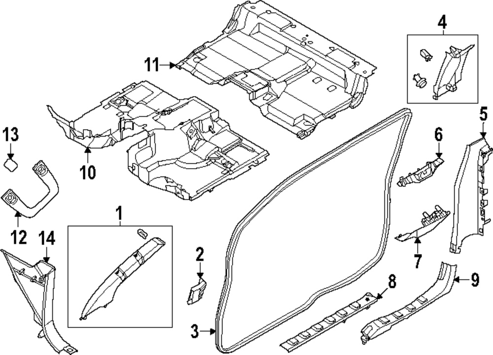 2022-2025 Nissan Frontier Upper Pillar Trim 76913-9BU2A | Bill Kay ...